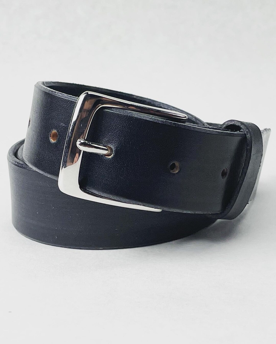 Black Classic Leather Belt With Frame Style Buckle - Etsy
