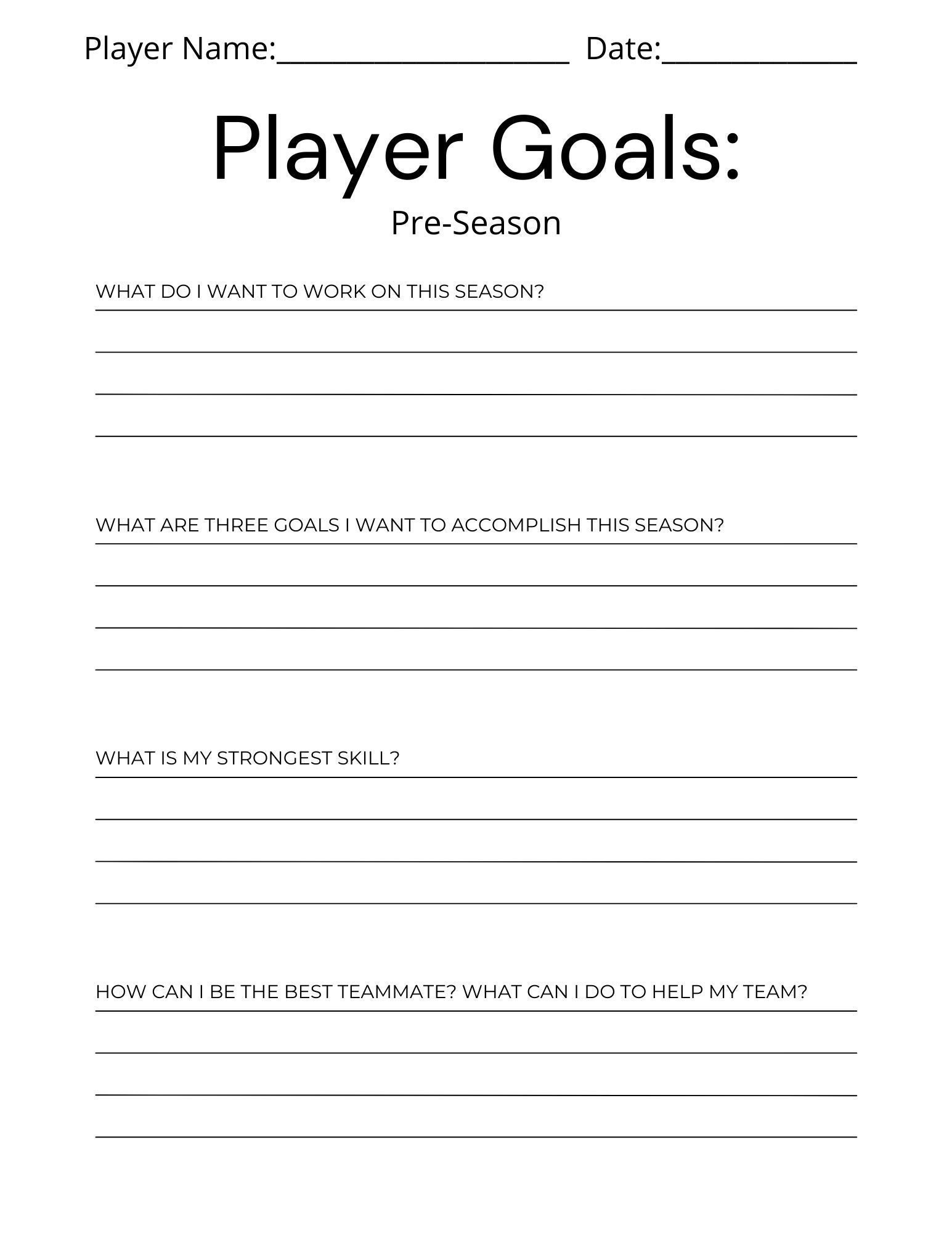 Goal Setting Worksheet For Athletes 70 Effective Goal Setting
