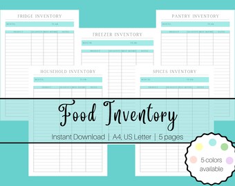 Printable Food Storage Inventory Lists Pantry Fridge & - Etsy