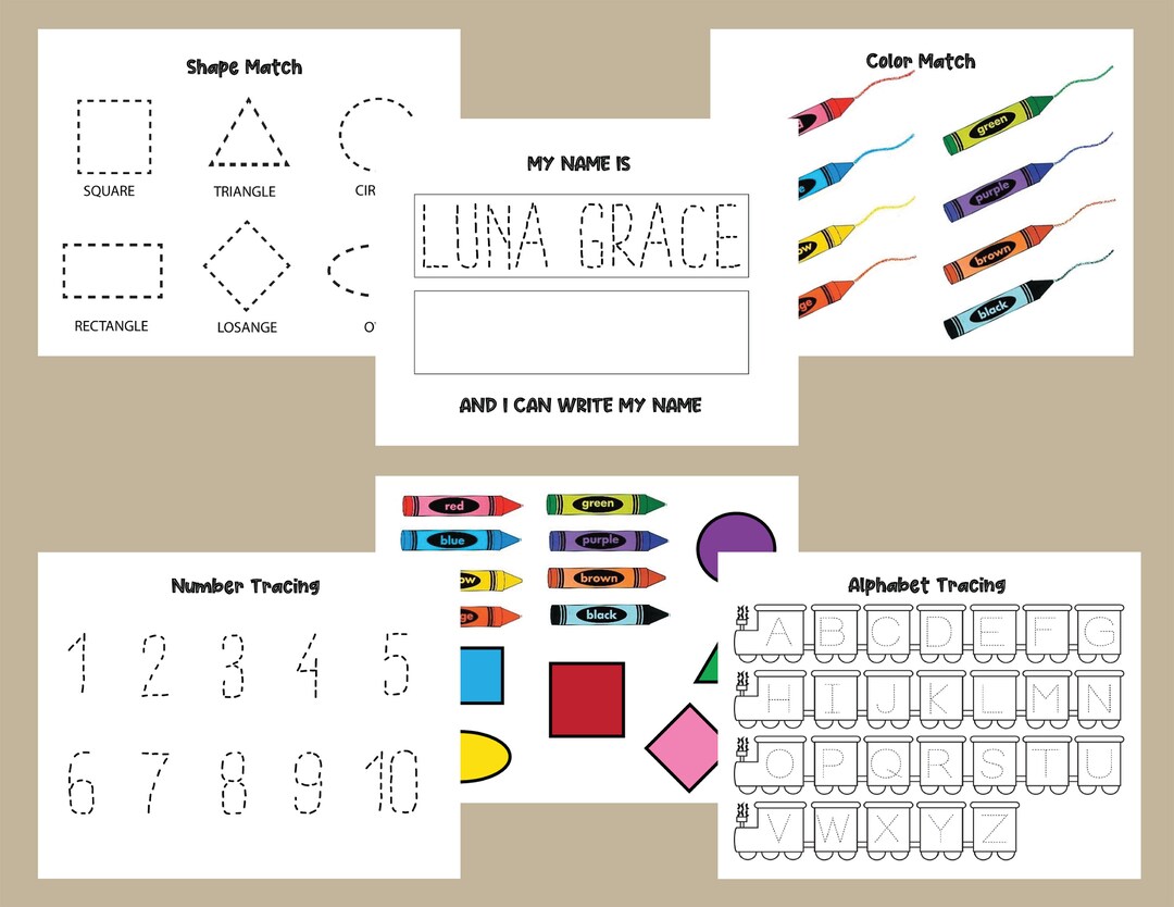Custom Toddler Busy Book/learning Binder Prints (PDF) - Etsy