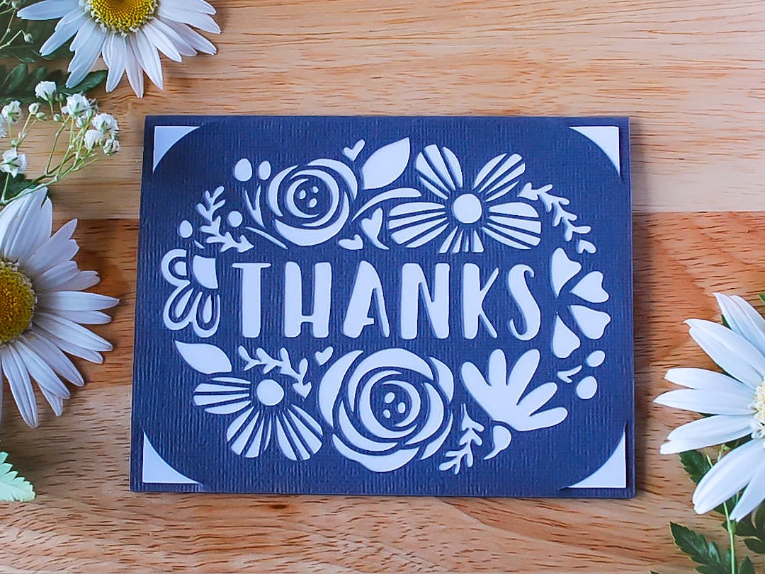 Navy Blue Thank You Card, Thanks Card, Greeting Card, Any Occasion - Etsy