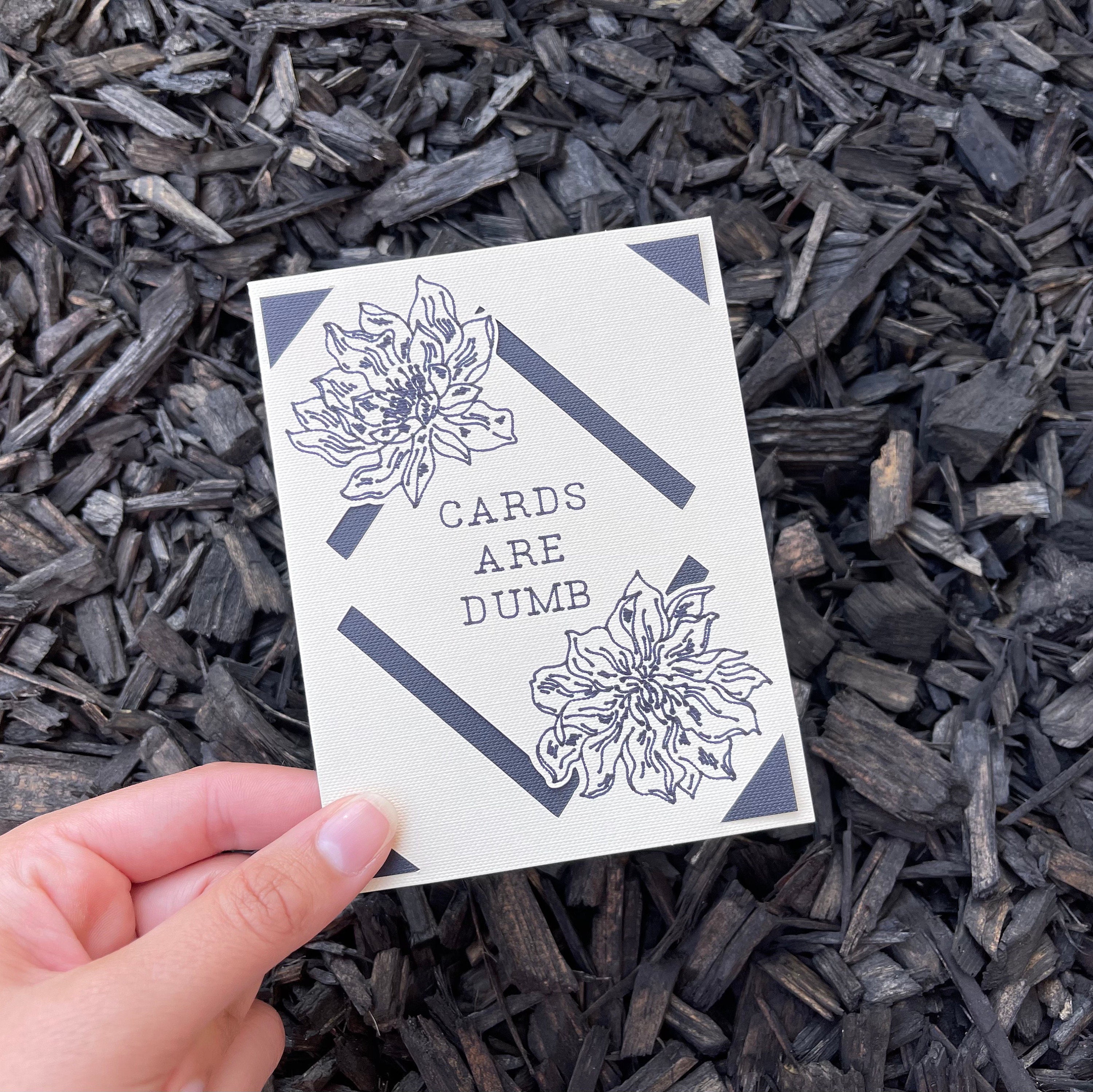 Funny Greeting Card Cards Are Dumb Cream and Black - Etsy