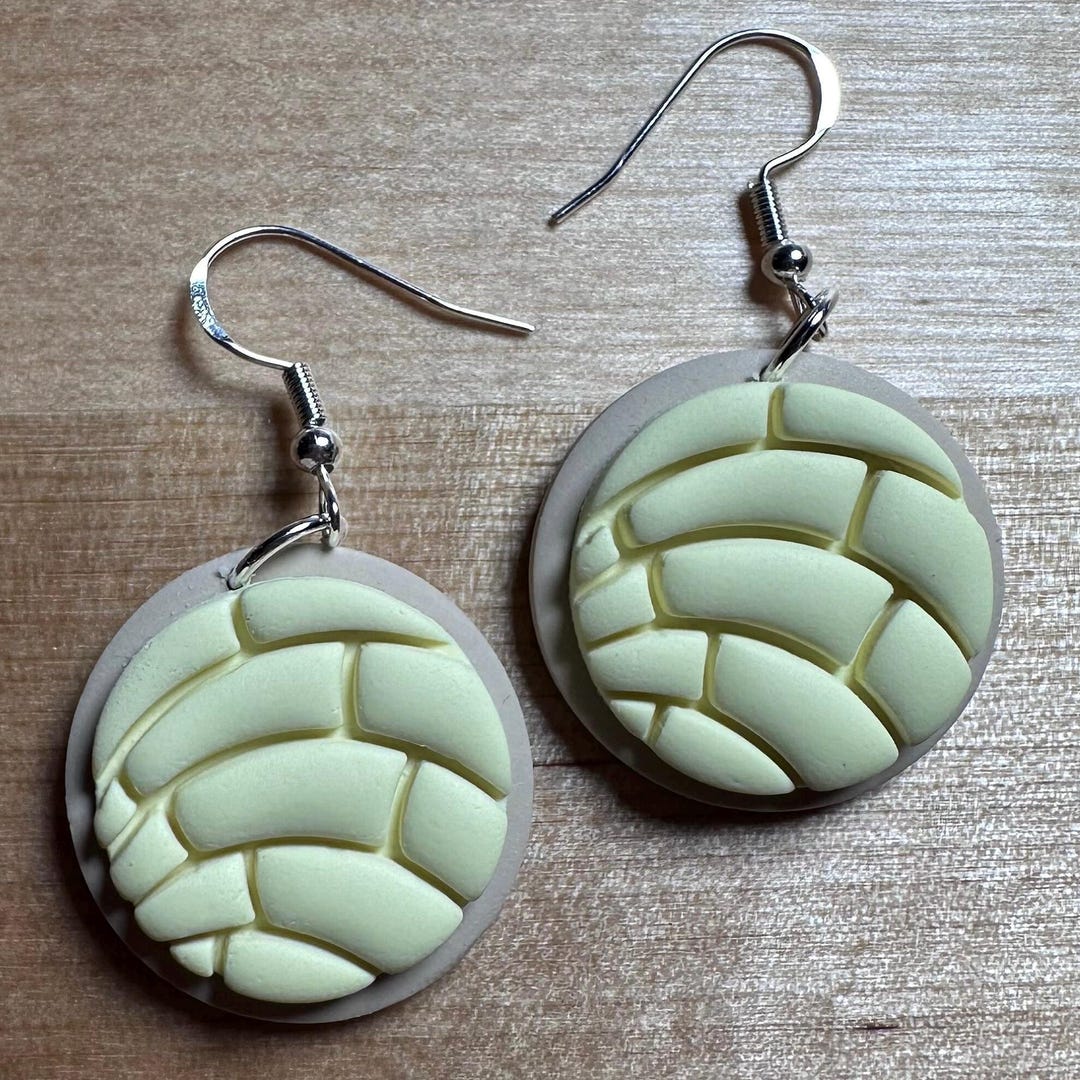 Concha Bread Earrings, Pan Dulce Inspired, Handmade Hypoallergenic ...