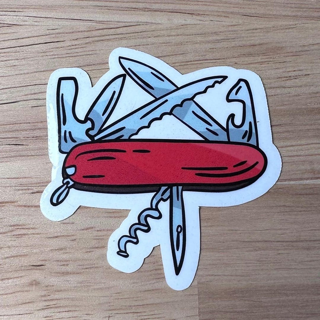 Swiss Army Knife Sticker: Water Resistant Laptop Decal - Etsy