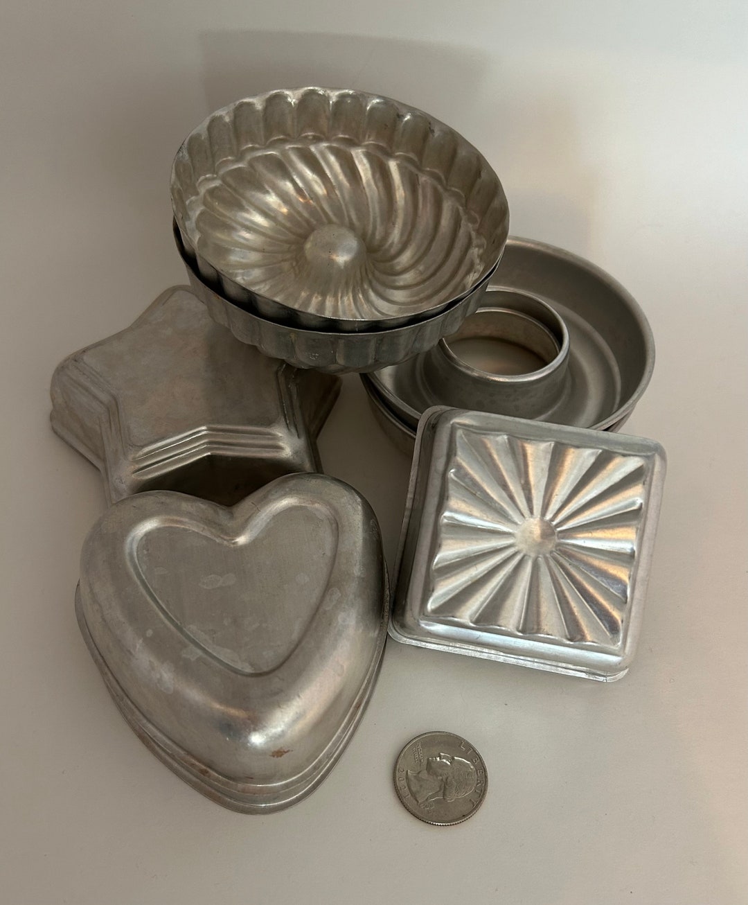 Vintage Aluminum Tart Tins, Mini Single Serving Bakeware Decor, Cookie ...