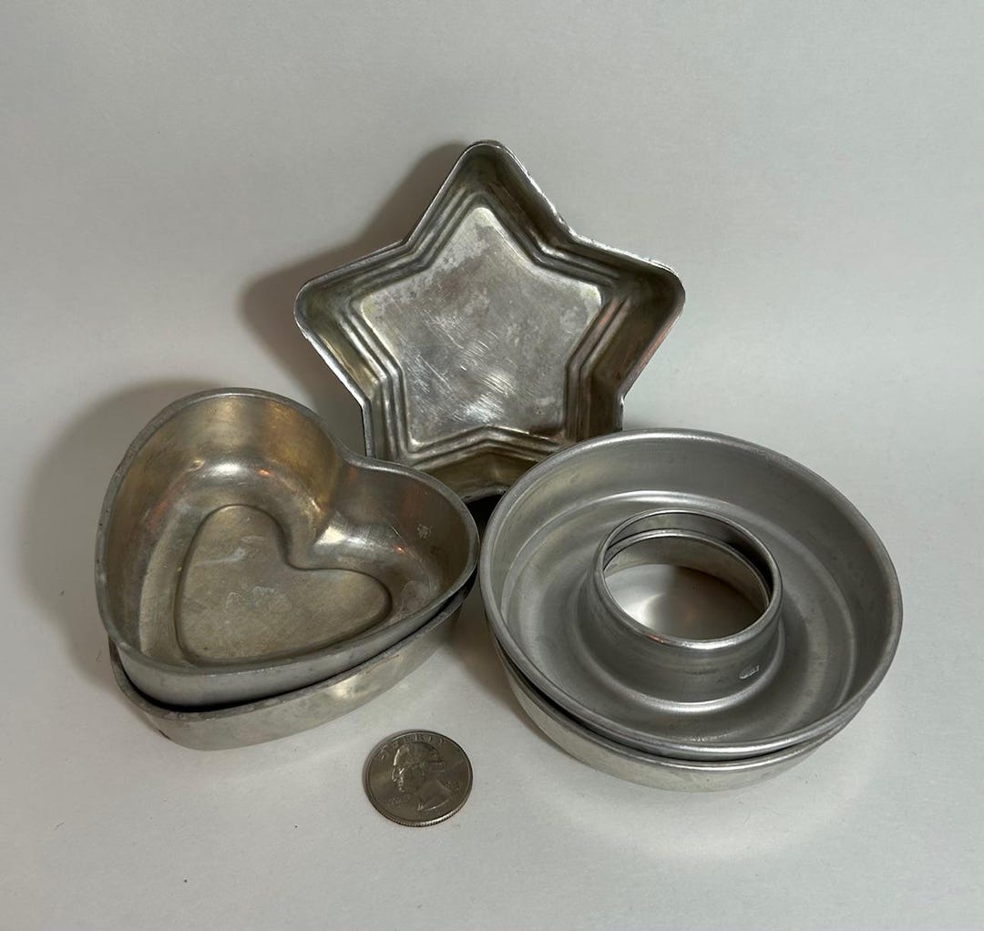 Vintage Aluminum Tart Tins, Mini Single Serving Bakeware Decor, Cookie ...
