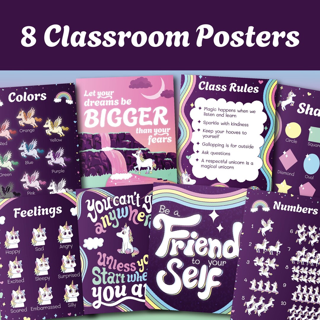 Unicorn Circle Time Classroom Posters | Bundle for Preschool ...