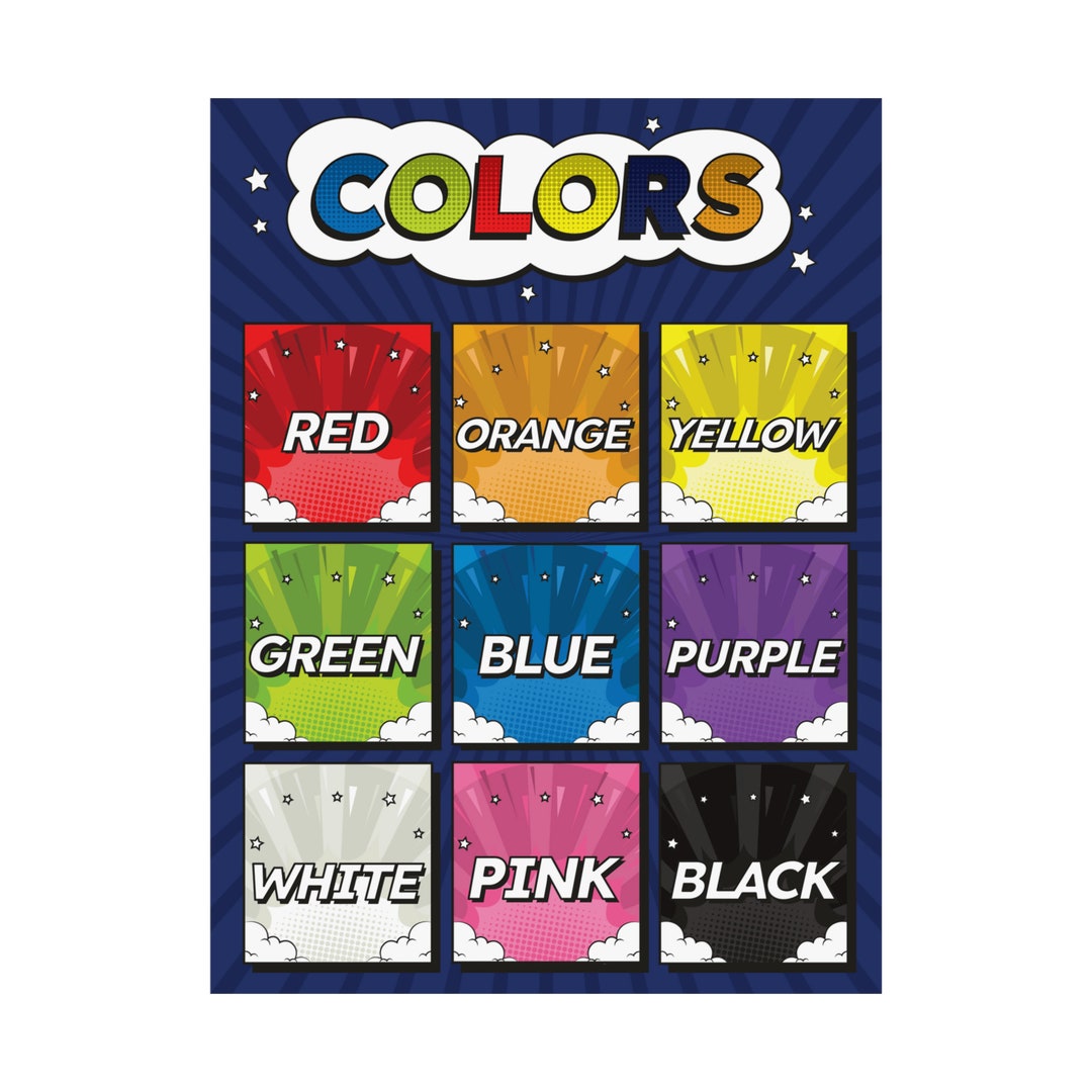 Super Hero Color Chart - Etsy