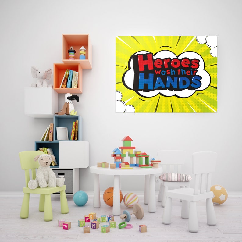Heroes Wash Their Hands Bathroom Poster - Etsy
