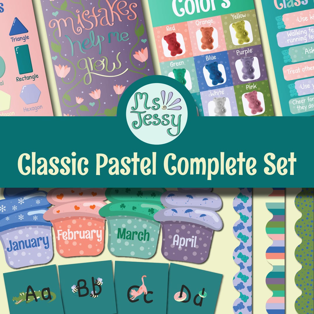 Printable Pastel Classic Classroom Super Bundle - Etsy