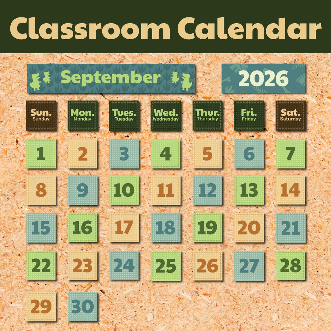 Dinosaur Classroom Calendar | Months, Days & Years - Etsy UK