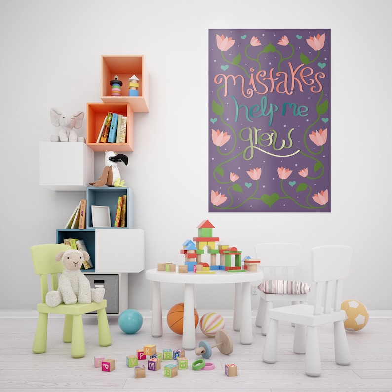 Flowery Motivational Classroom Poster - Etsy