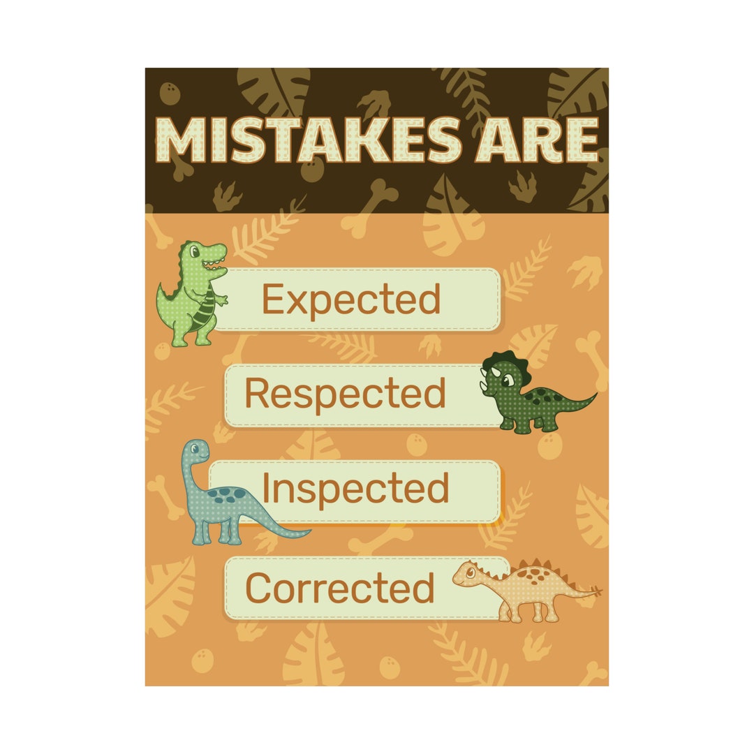 Dinosaur Motivational Classroom Poster - Etsy