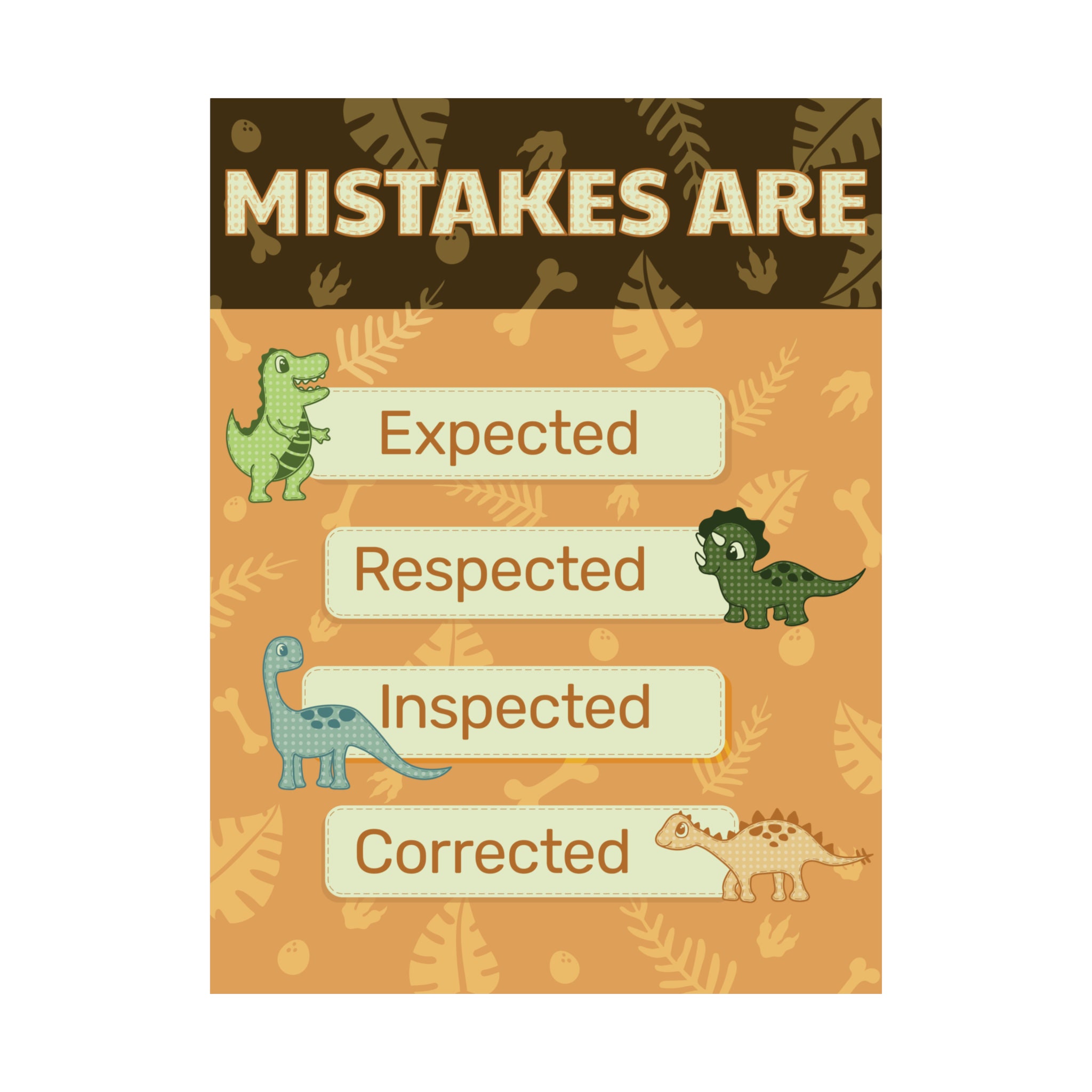 Dinosaur Motivational Classroom Poster - Etsy