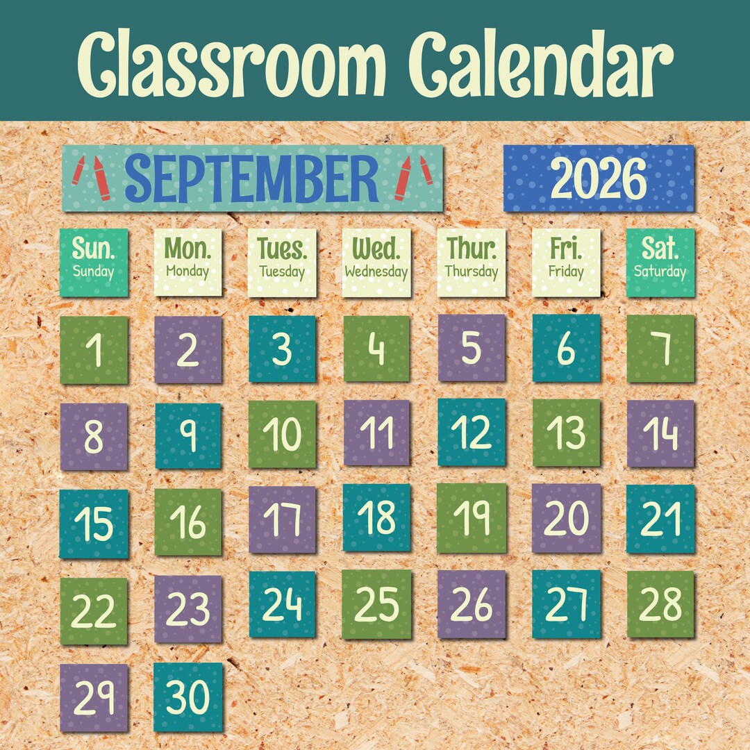 Classic Classroom Calendar | Months, Days & Years - Etsy