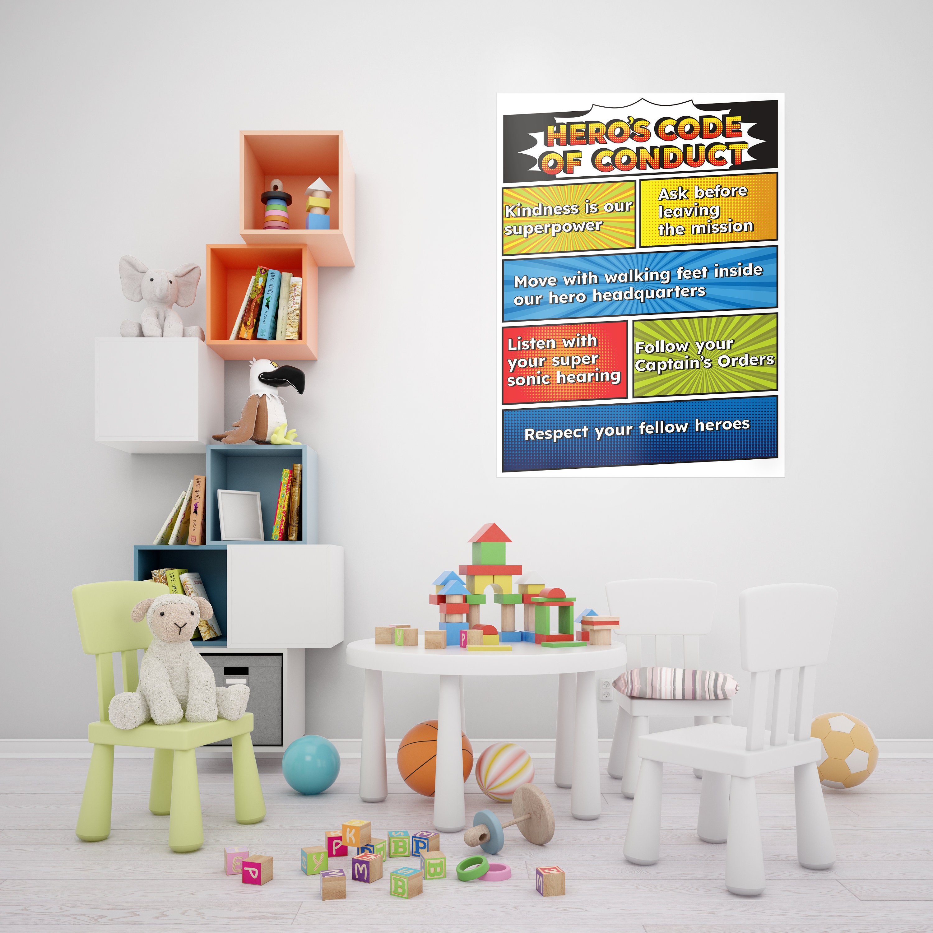 Hero's Code of Conduct Classroom Rules Poster - Etsy