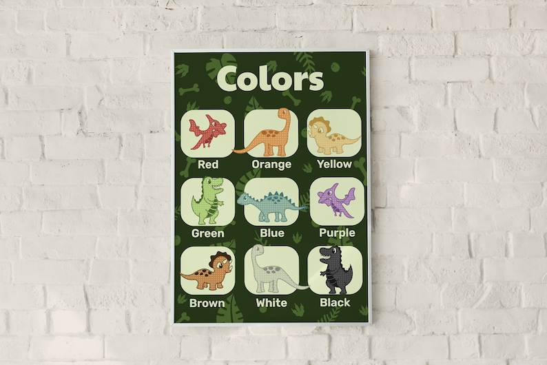 Dino Color Chart - Etsy