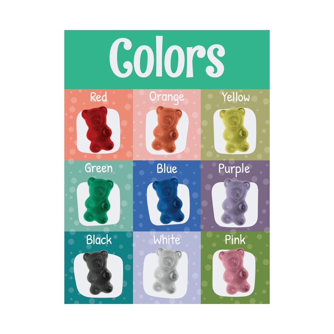 Gummy Bear Color Chart Classroom Decor - Etsy