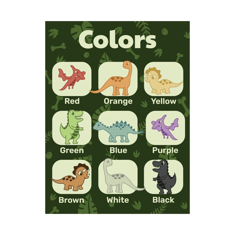 Dino Color Chart - Etsy