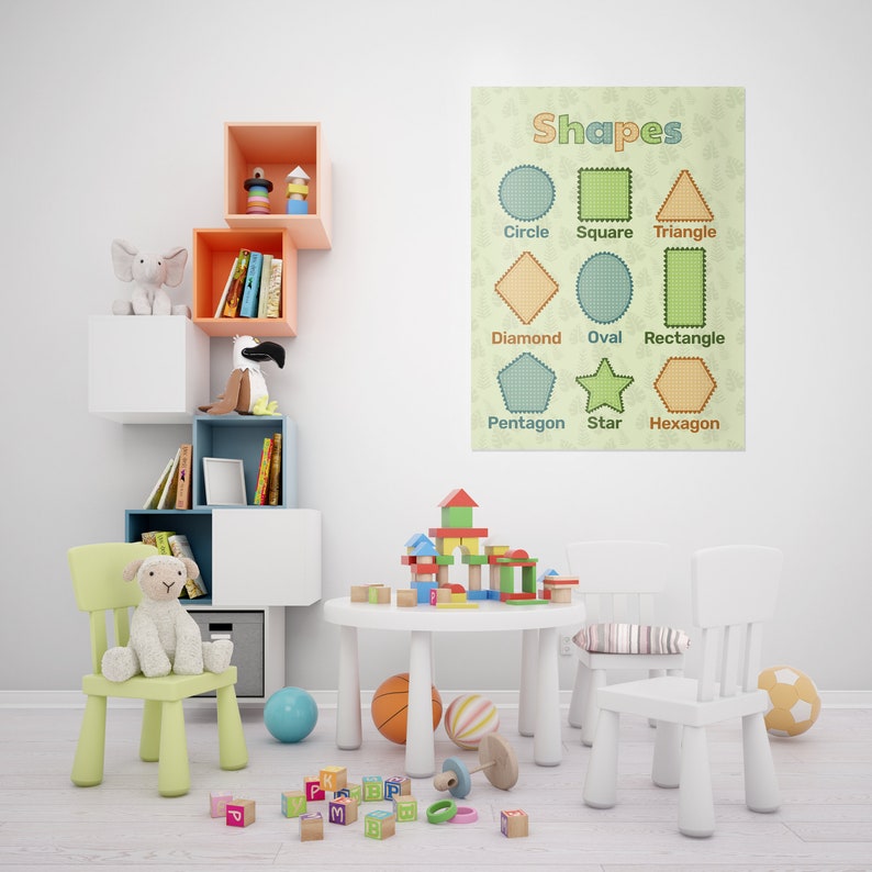 Dino Shapes Classroom Poster - Etsy