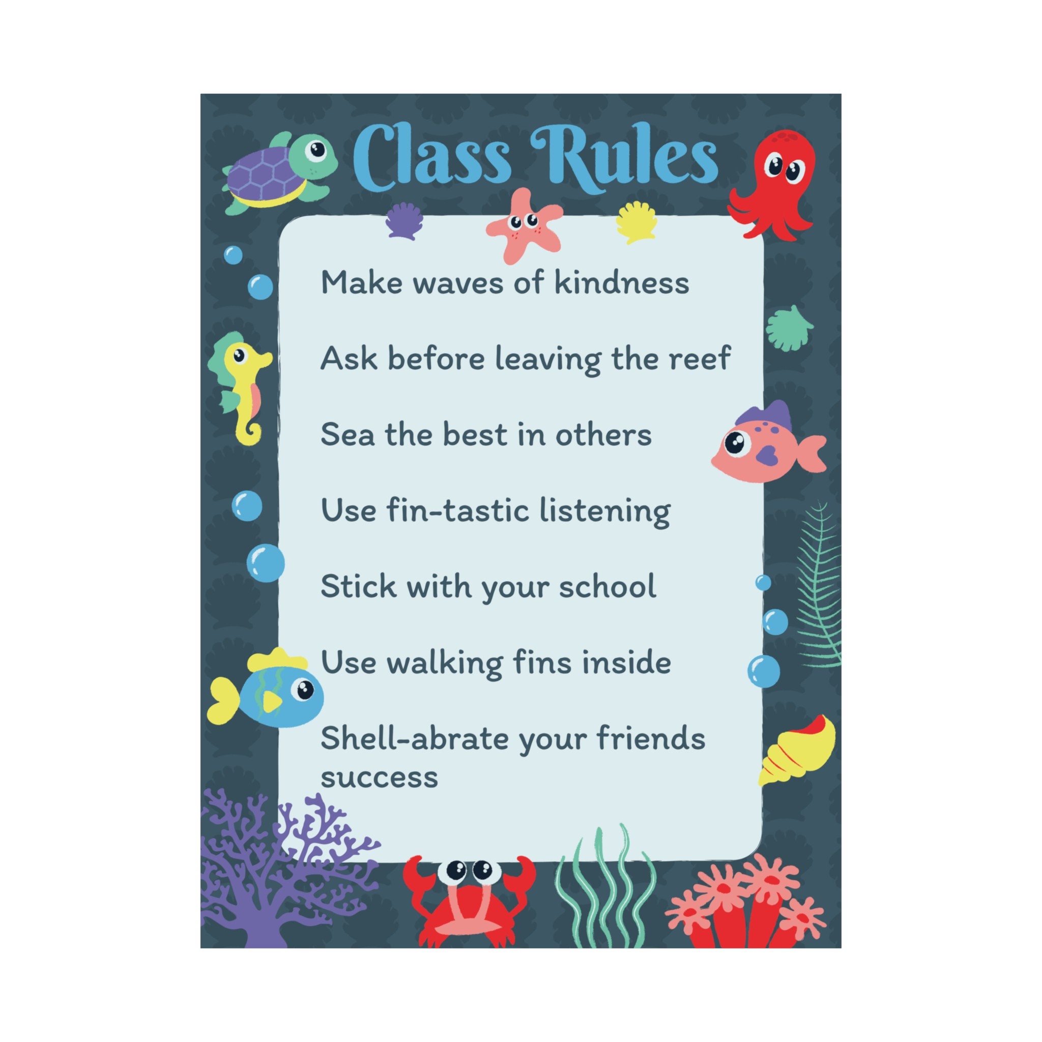 Under the Sea Class Rules - Etsy