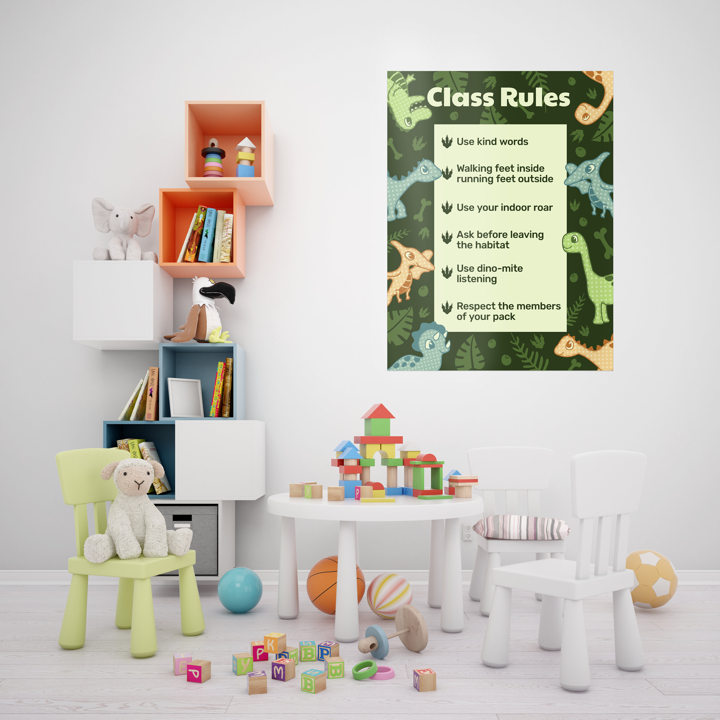 Dino Class Rules Poster - Etsy