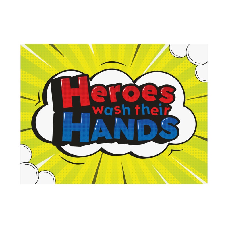 Heroes Wash Their Hands Bathroom Poster - Etsy
