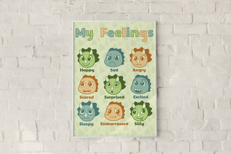 Dino Feelings Classroom Posters - Etsy