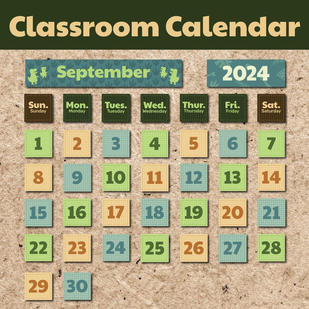 Dinosaur Classroom Calendar | Months, Days & Years - Etsy
