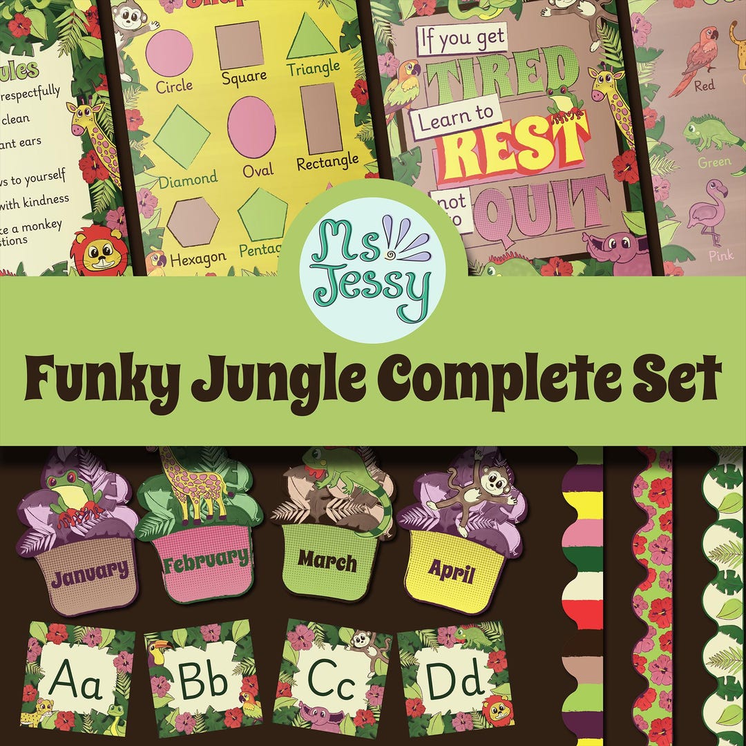 Printable Funky Jungle Classroom Super Bundle - Etsy