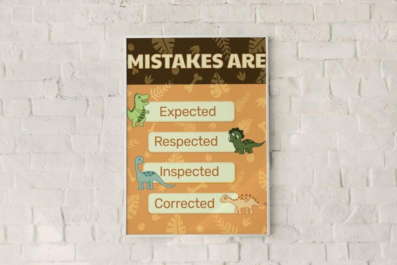 Dinosaur Motivational Classroom Poster - Etsy