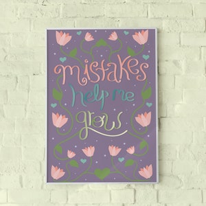 Flowery Motivational Classroom Poster - Etsy