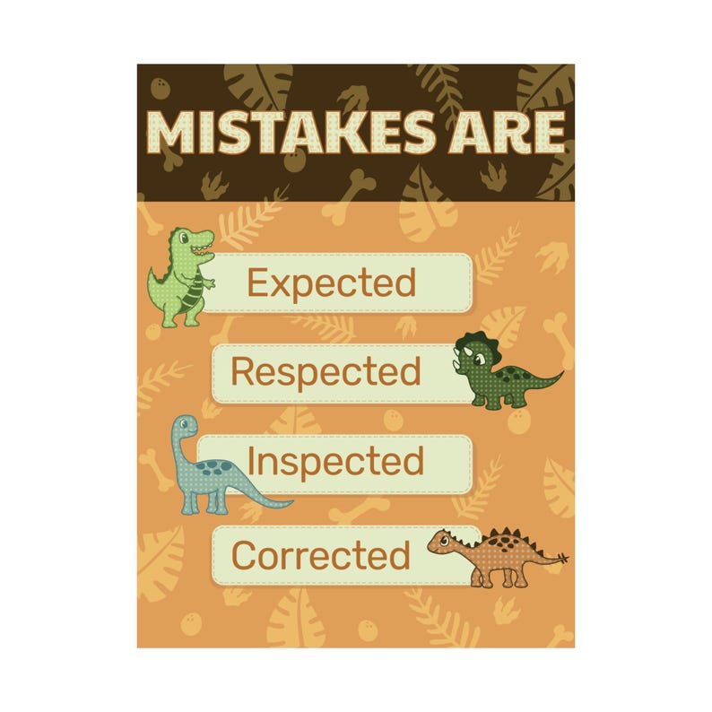 Dinosaur Motivational Classroom Poster - Etsy