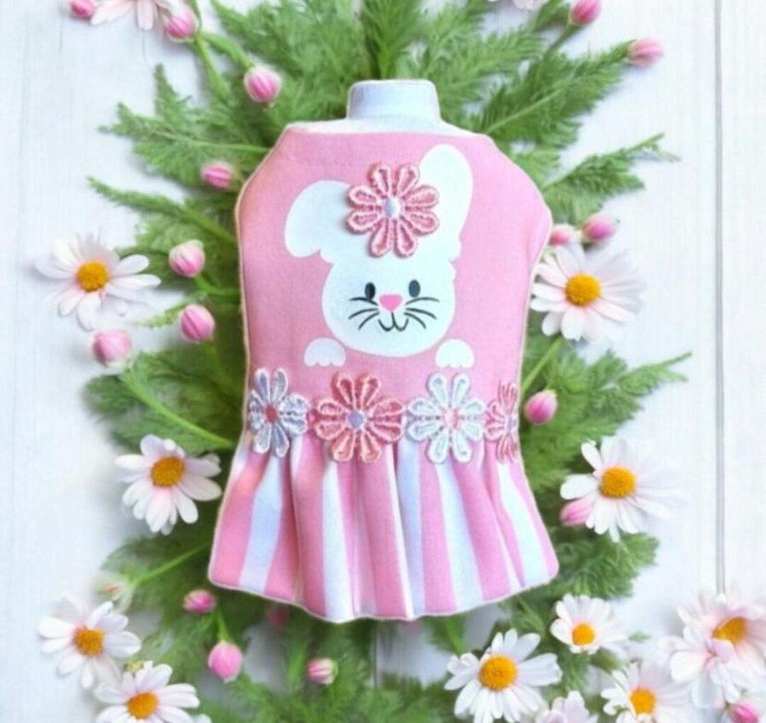 Easter Pink and White Bunny Dog Harness Ruffle - Etsy
