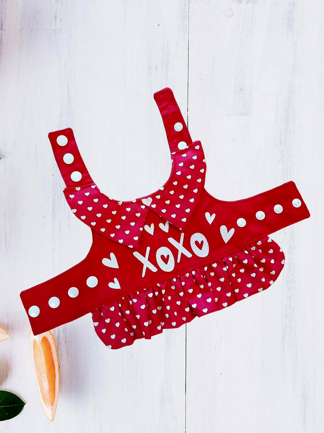 Red Heart Dog Harness Ruffle, XOXO Ruffle Dog Harness - Etsy
