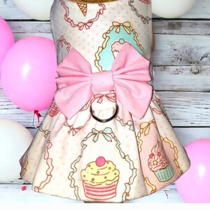 Cupcake and Ice Cream Pink Dog Harness Dress - Etsy