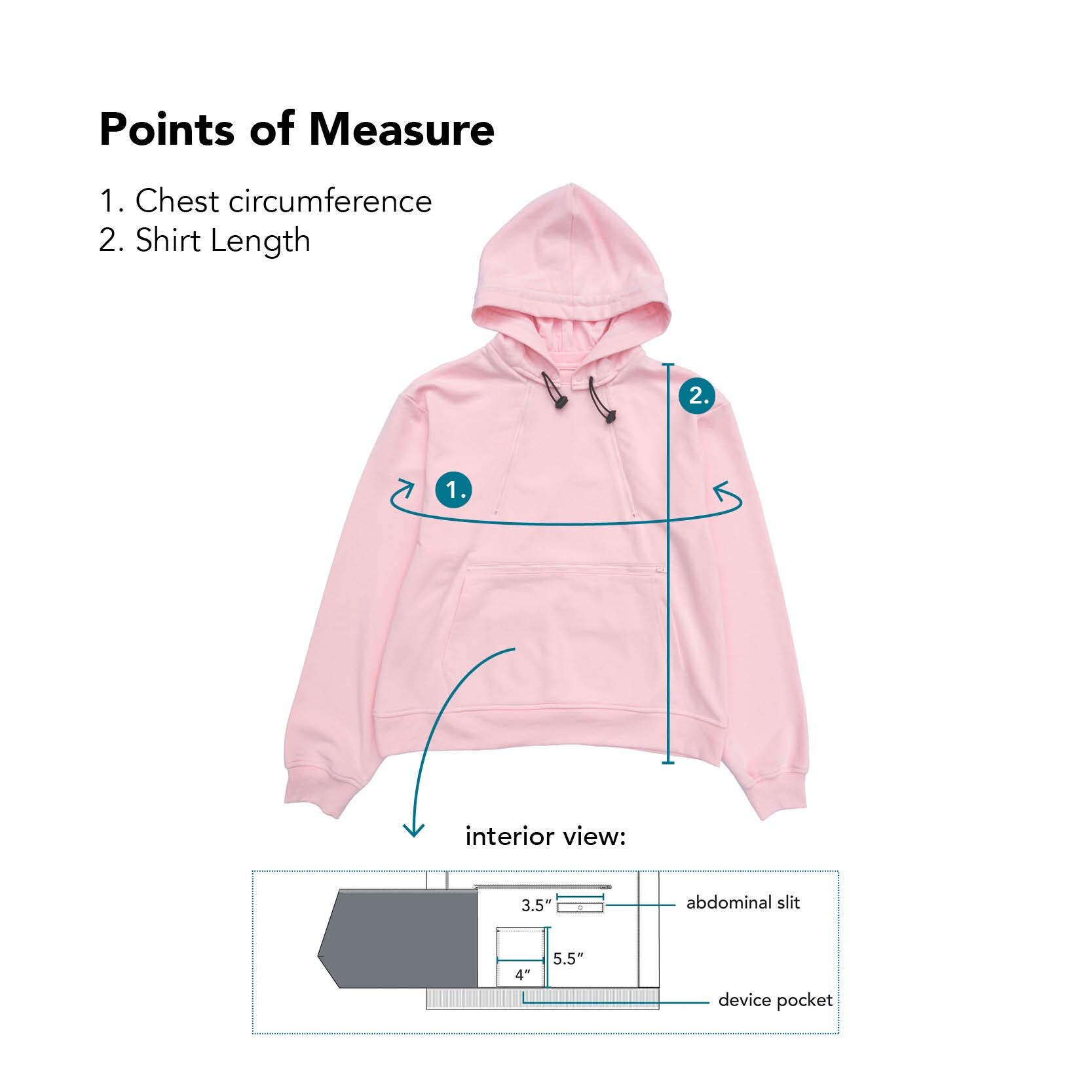 Pale Pink Adult Chemo Chest Port & Abdomen Zipper Access Hoodie Warm - Etsy