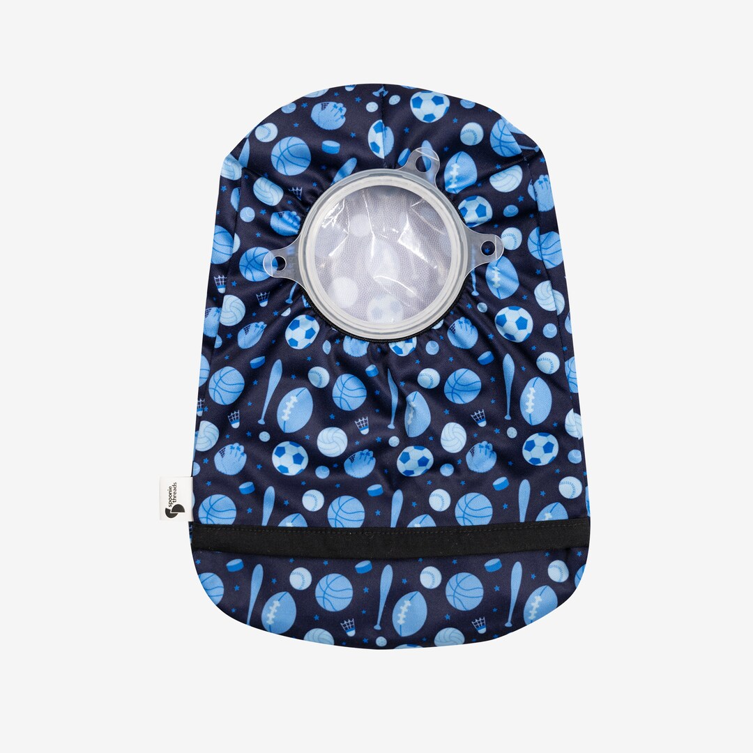 Navy Sports Print Elastic Ostomy Bag Cover, Ilestomy, Colostomy ...