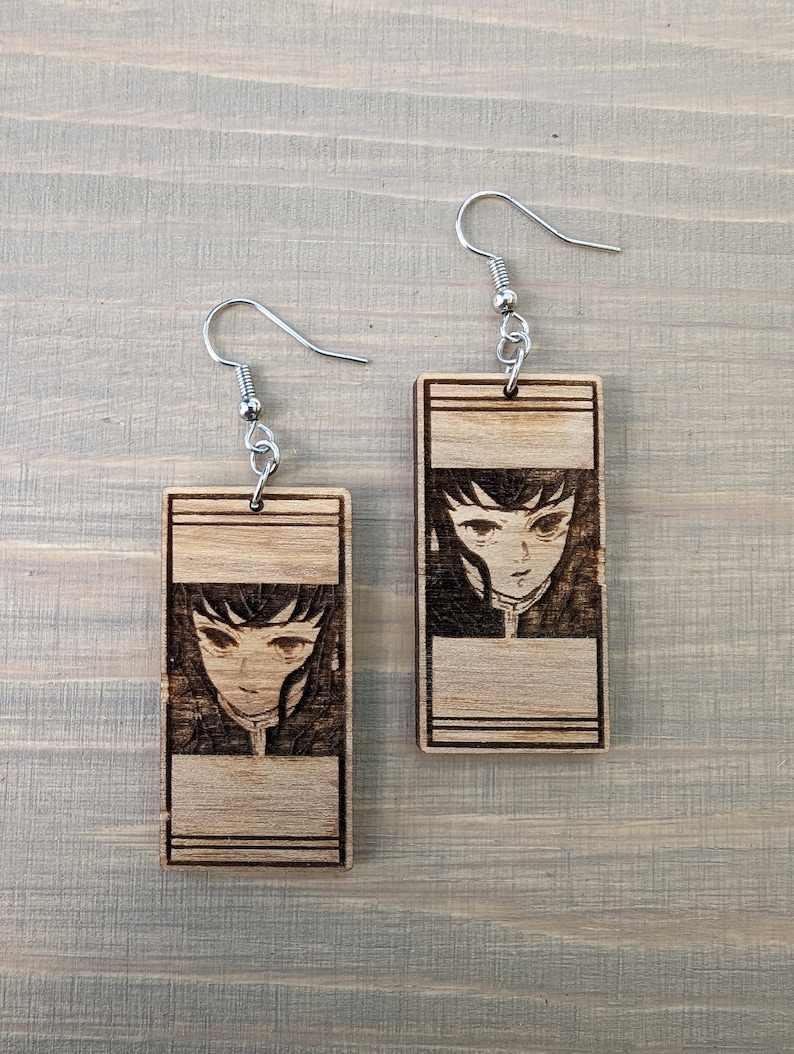 Muichiro DS Wooden Earrings (long) - Etsy