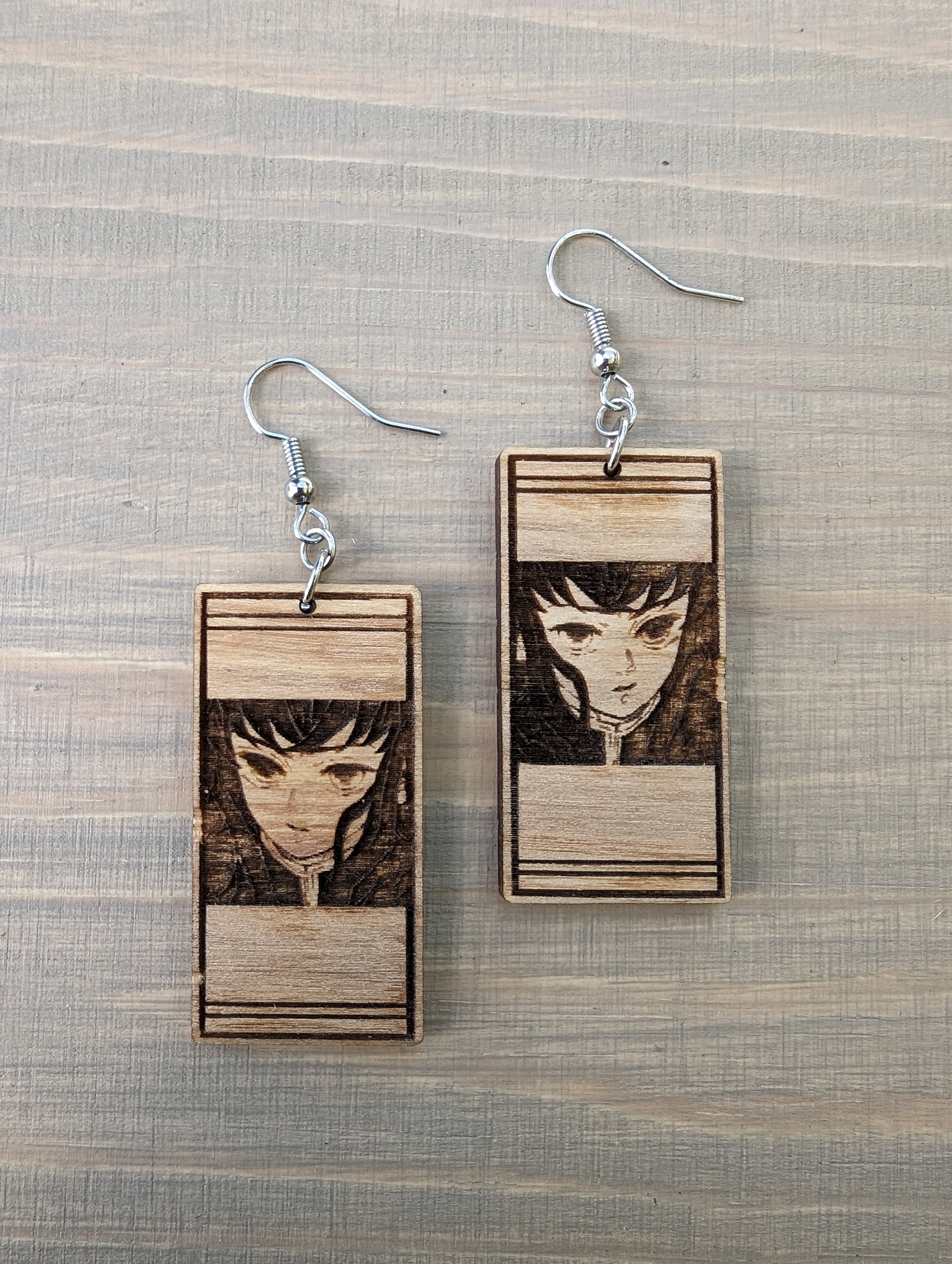 Muichiro DS Wooden Earrings (long) - Etsy