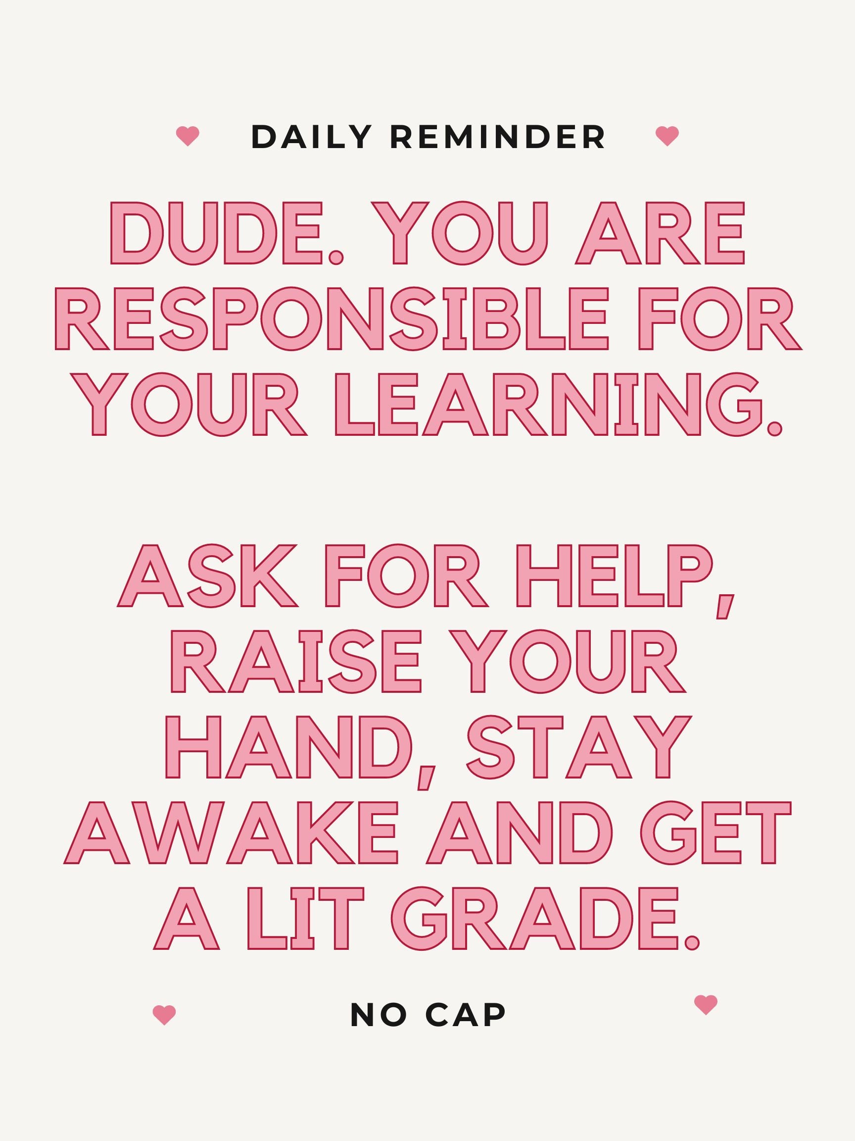 Funny Classroom Posters Gen Z Slang Set of 6 Pink Groovy Design JPEG ...