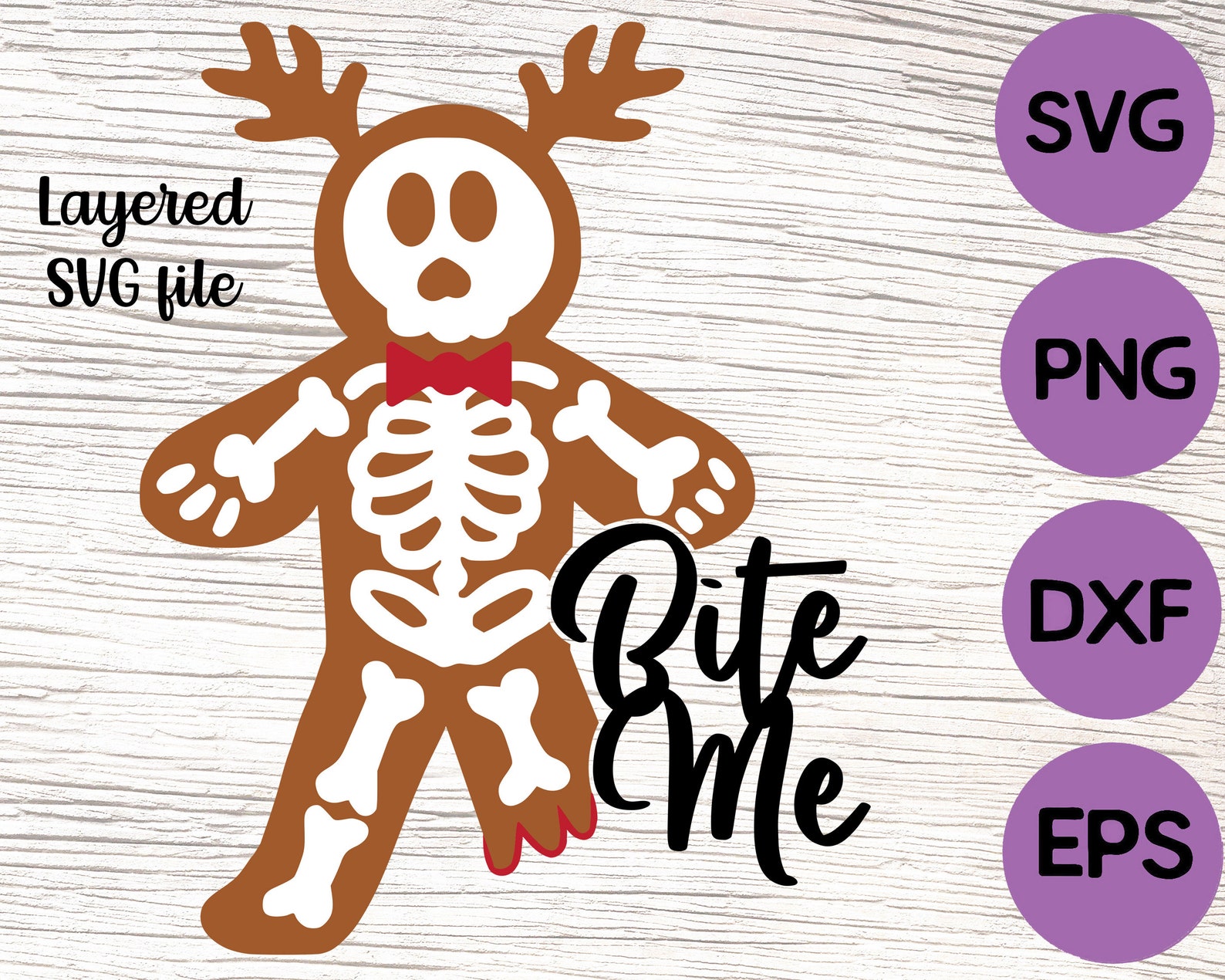 Bite Me Svg / Skeleton Gingerbread Svg / Spooky Christmas Svg - Etsy