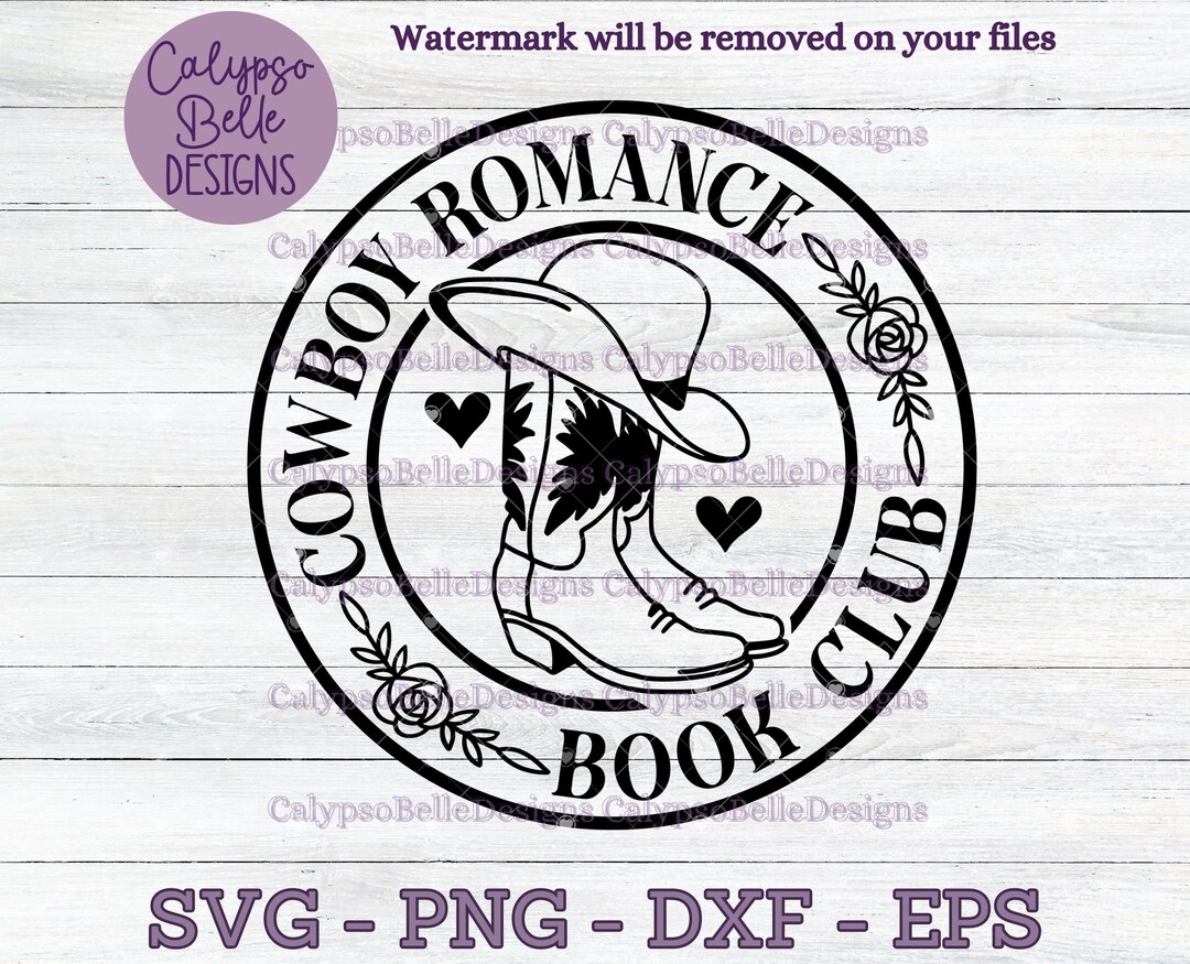 Cowboy Romance Book Club Svg / Book Club Babe / Librarian Svg / Bookish ...