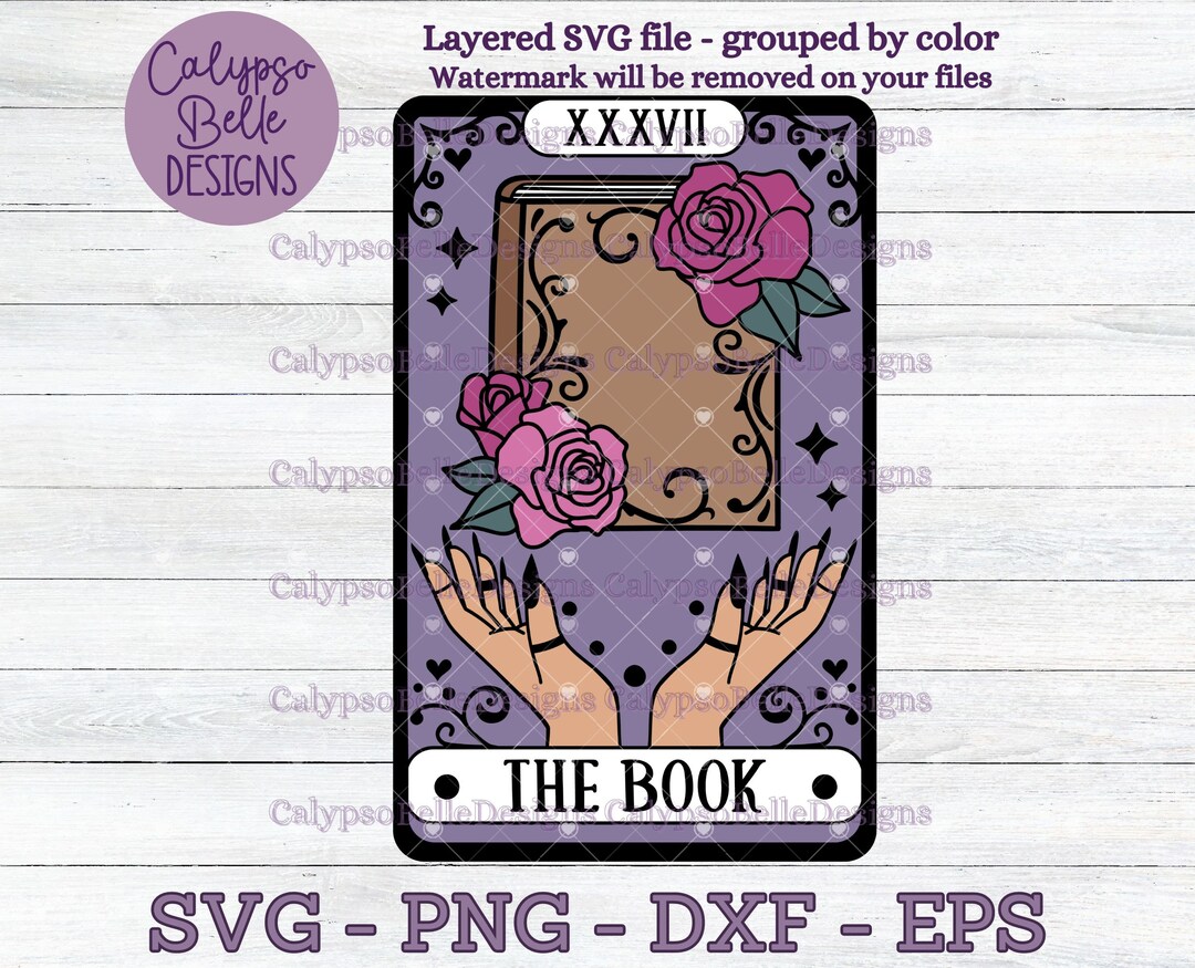 The Book, the Reader Tarot Card Svg, Romance Reader Svg, Book Lover Svg ...