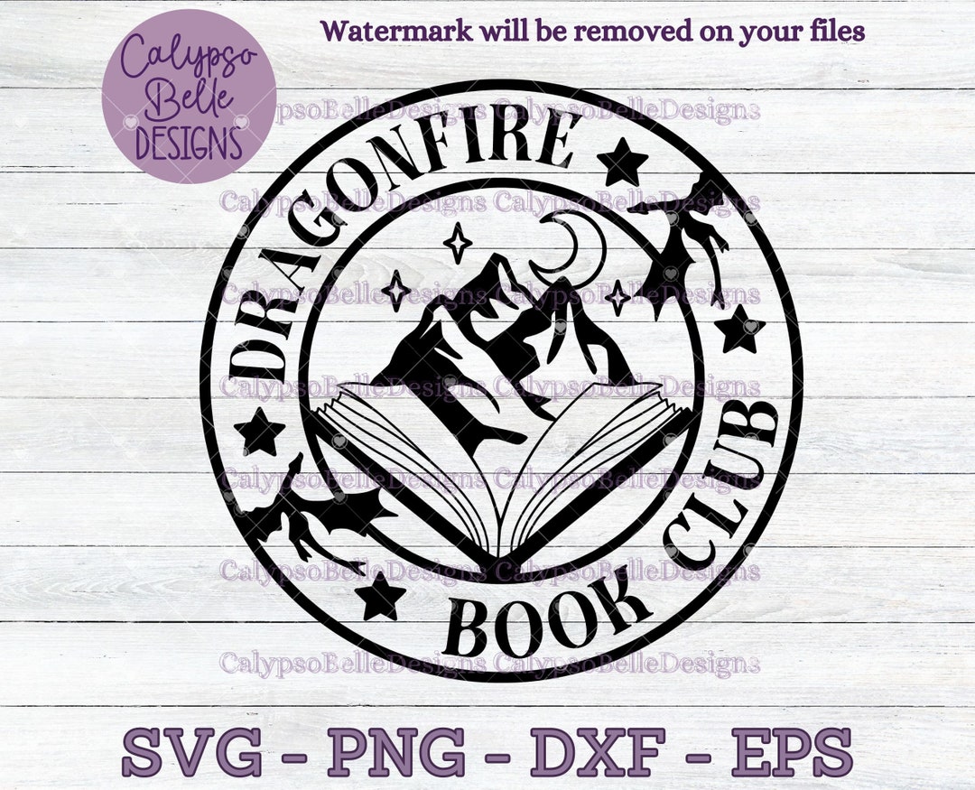 Dragonfire Book Club Svg, Fantasy Romance Svg, Dragons Svg, Bookish Svg ...