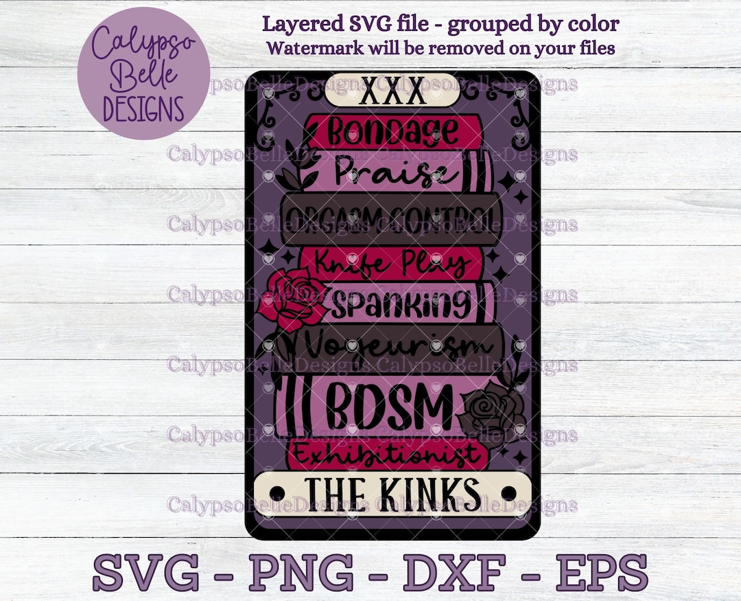 Kinky Book Tarot Card Svg / Romance Smut Book / Kinks Svg / Kinks Tarot ...