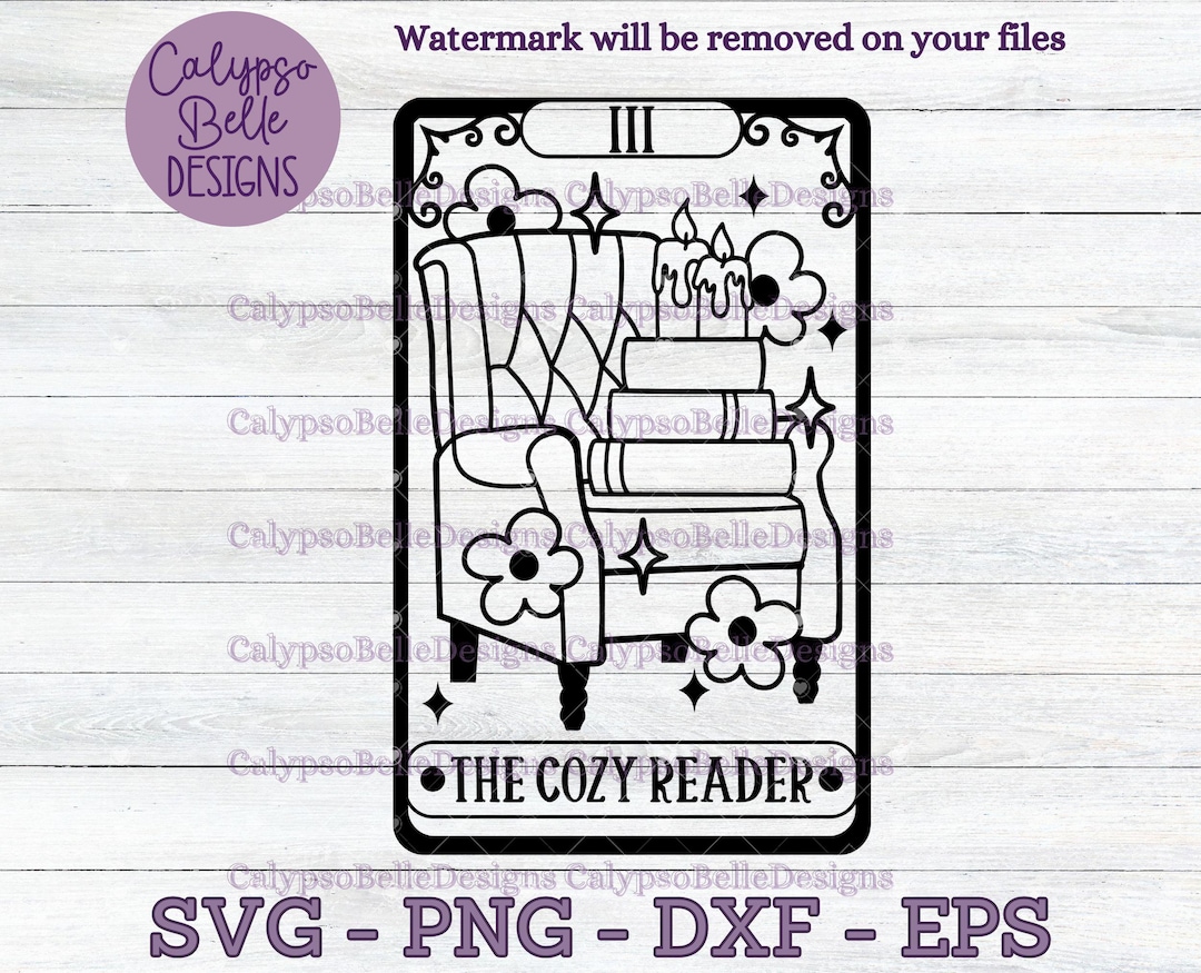The Cozy Reader Tarot Card Svg, Book Svg, Reader Tarot Svg, Romance ...