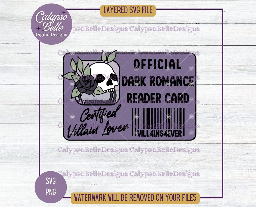 Dark Romance Reader Card SVG: Morally Grey Bookish Design (digital ...