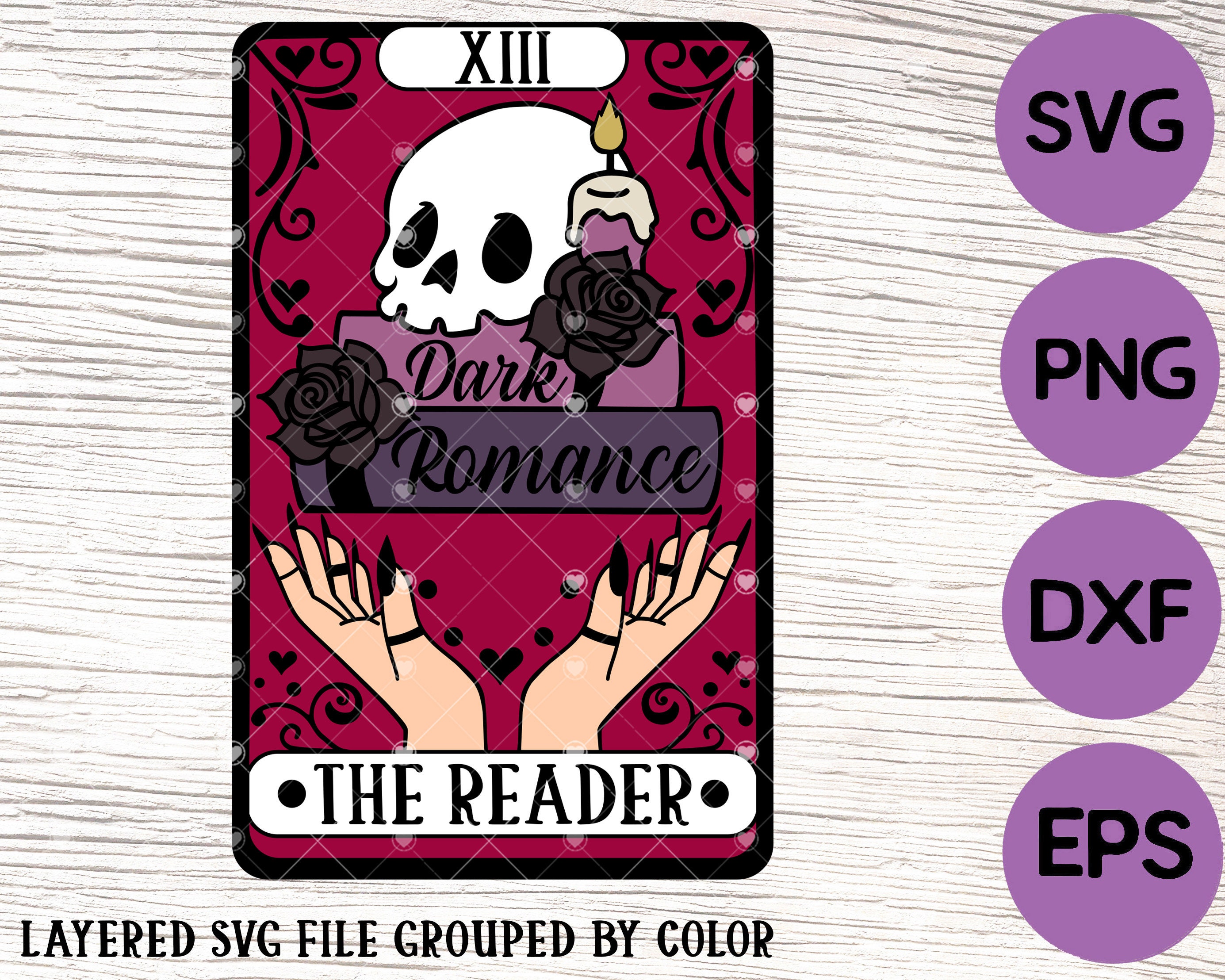 The Dark Romance Reader Tarot Card Svg / Dark Romance Book Svg - Etsy