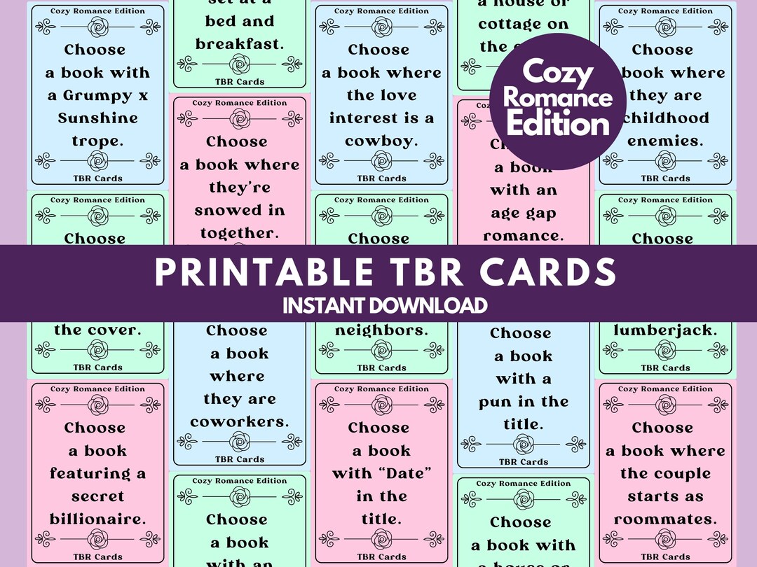Printable TBR Cards, to Be Read Card Game, Reading Prompt, Reading ...
